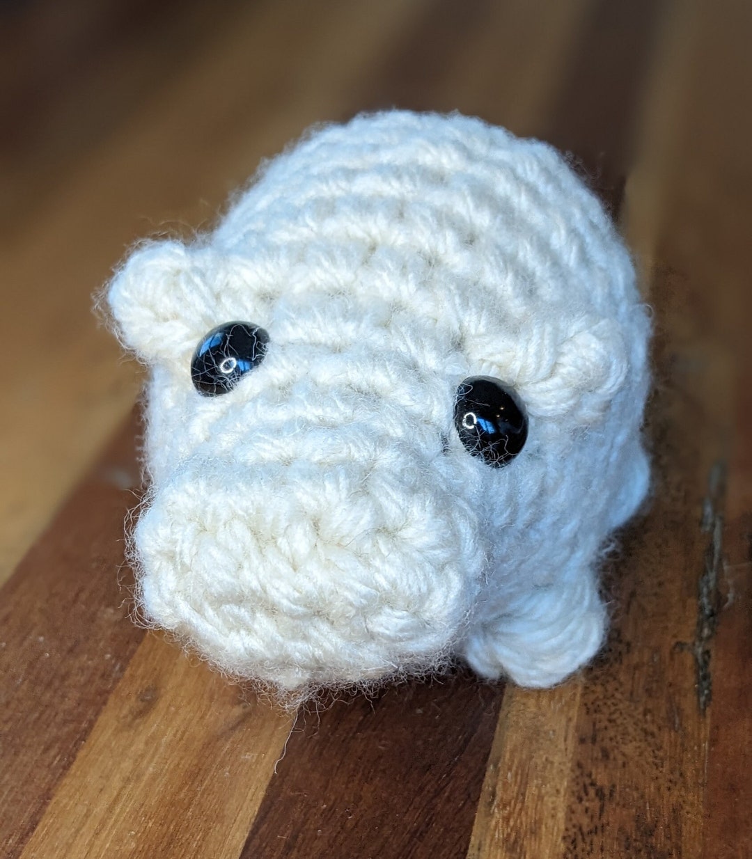 Albino Hippo Toy Handmade / Small White Hippopotamus Stuffed Animal ...