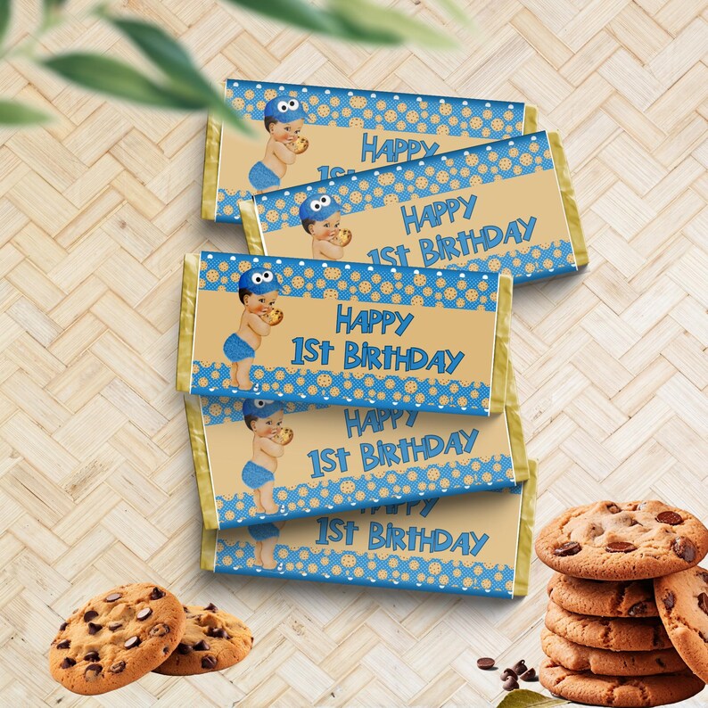 EDITABLE TEMPLATE, Chocolate Chip Cookie Baby Boy Birthday Baby Shower ...