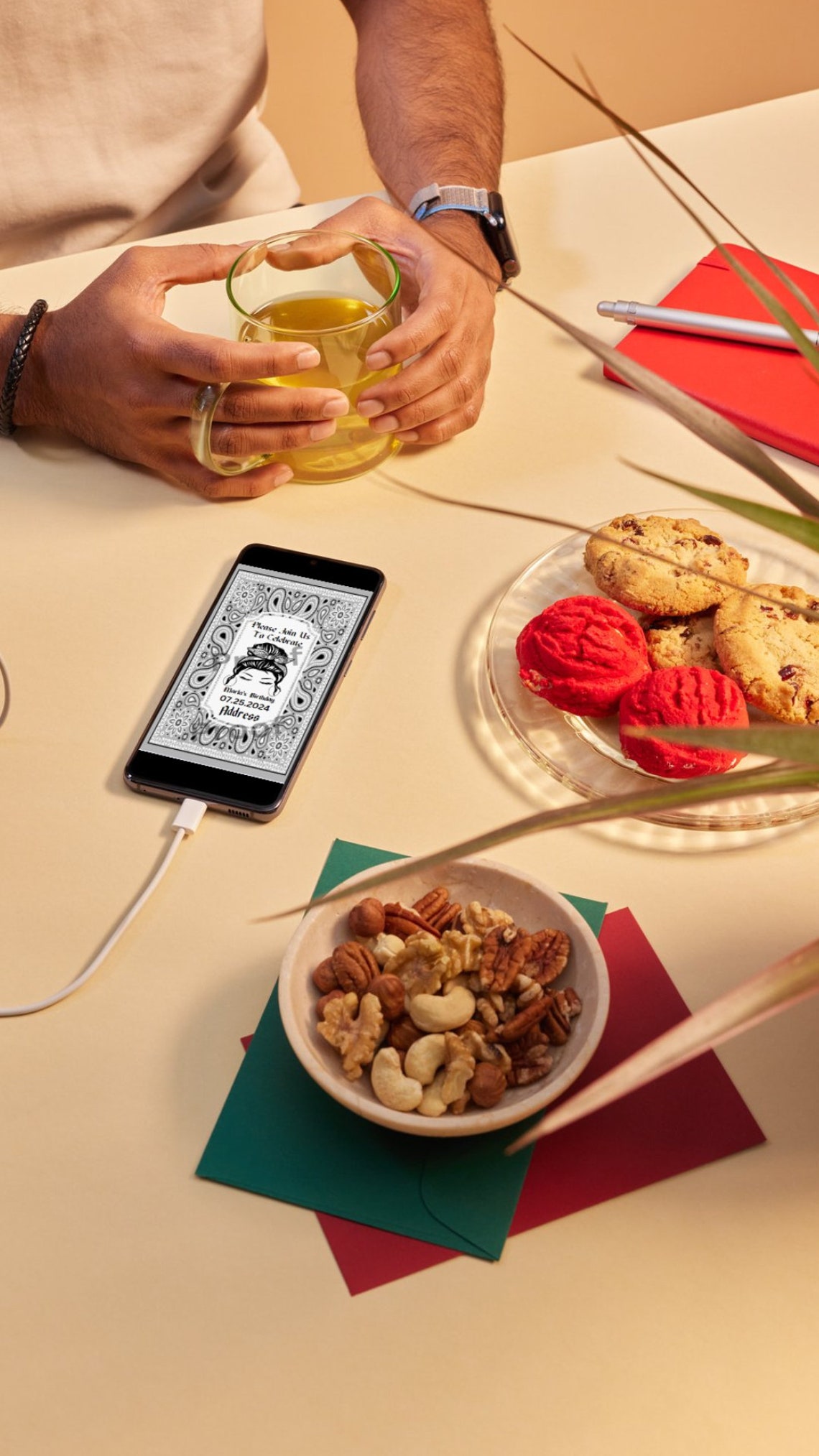 Editable Pink Bandana Homies Digital Birthday Invitation Digital ...