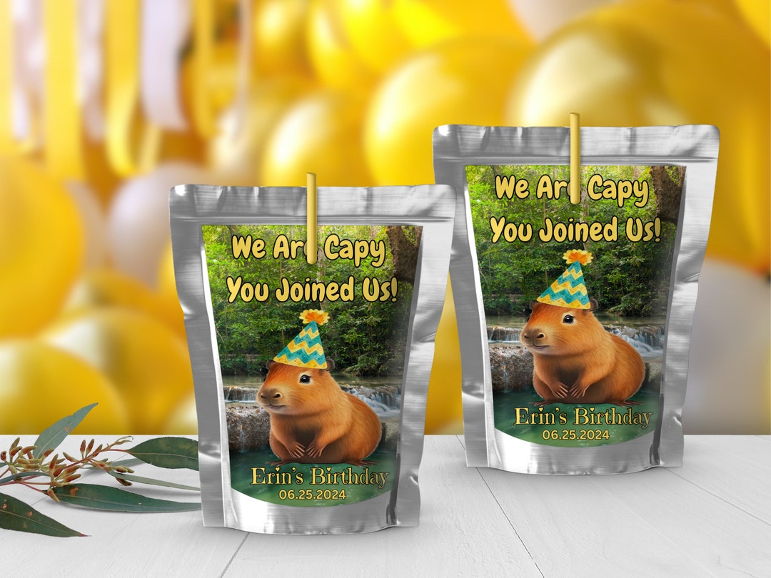EDITABLE We Are Capy Capybara Image Capybara Birthday Party Label for ...