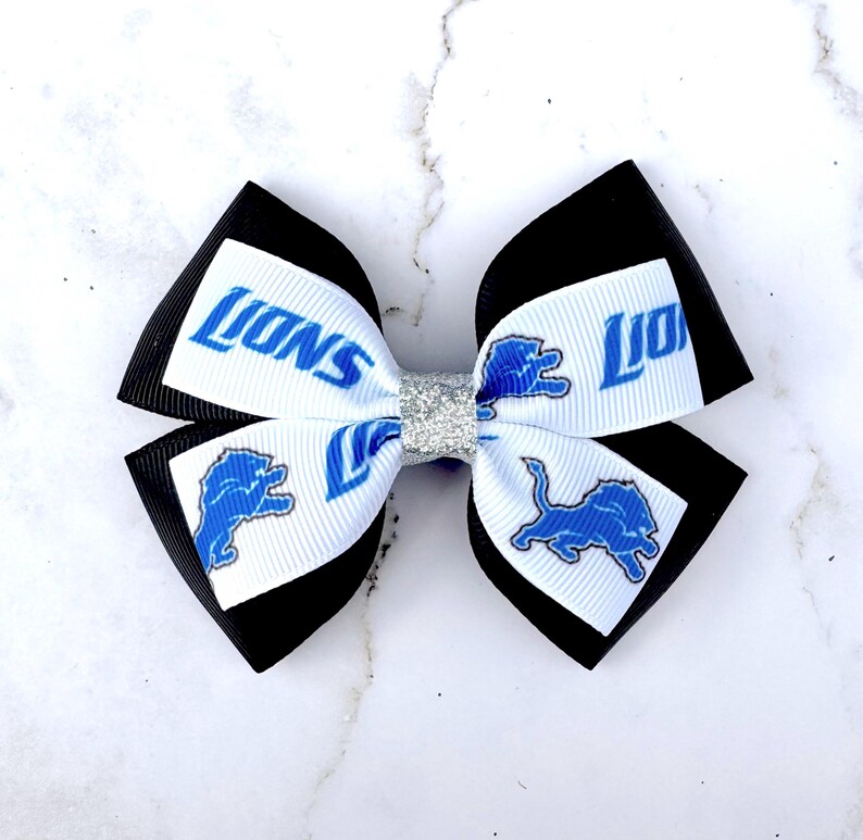 Detroit Lions Inspired Hair Bow - Etsy