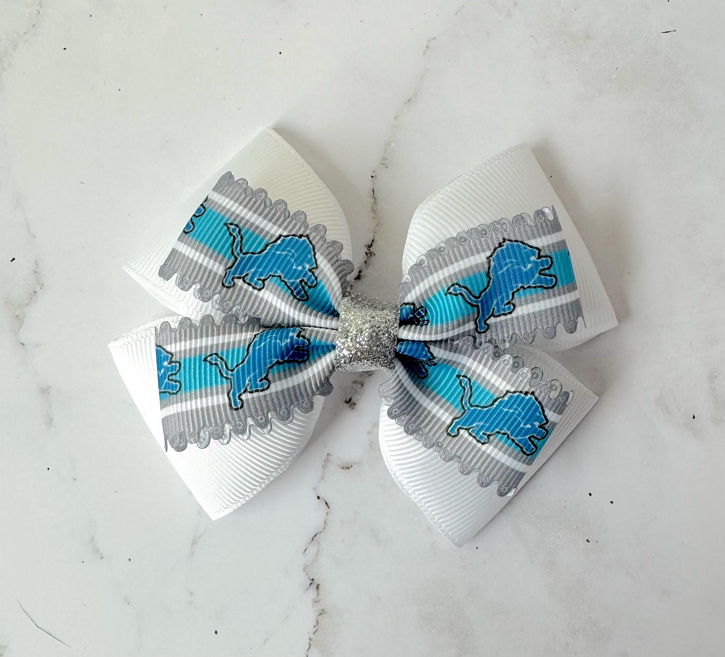 Detroit Lions Inspired Hair Bow - Etsy