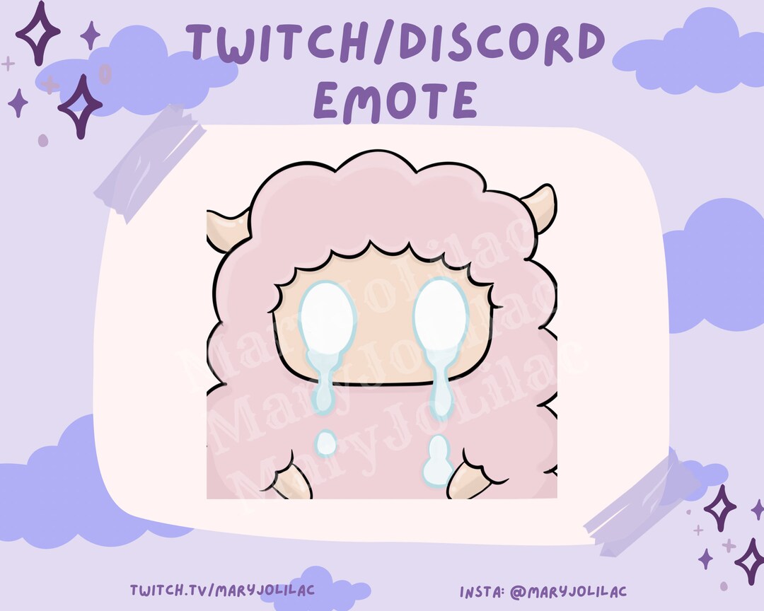 Cute Kawaii Alpaca Sad/crying Twitch discord youtube emotes - Etsy