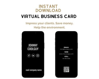 Virtual Business Card With Qr Code - Etsy