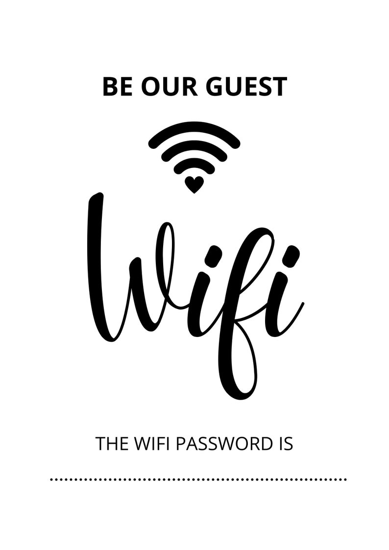 Wifi Password Digital Download - Etsy