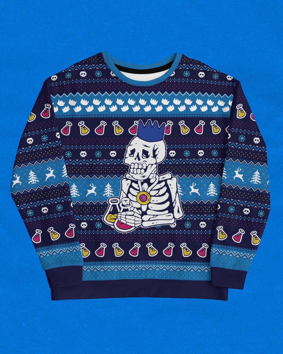 OSRS Grind Skeleton All-over Print Christmas Sweatshirt | Runescape ...