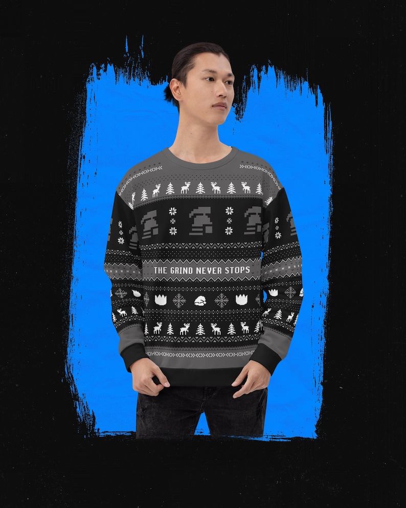 OSRS Iron All-over Print Cotton Christmas Sweatshirt | Runescape Ugly ...