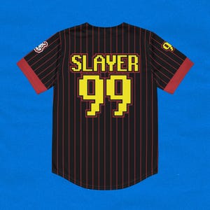 OSRS 99 Slayer Recycled Baseball Jersey | Runescape Skill Cape Jersey ...