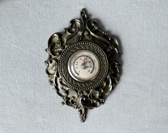 Sleek Mid Century Modern Airguide Barometer Glass Brass Oak - Etsy