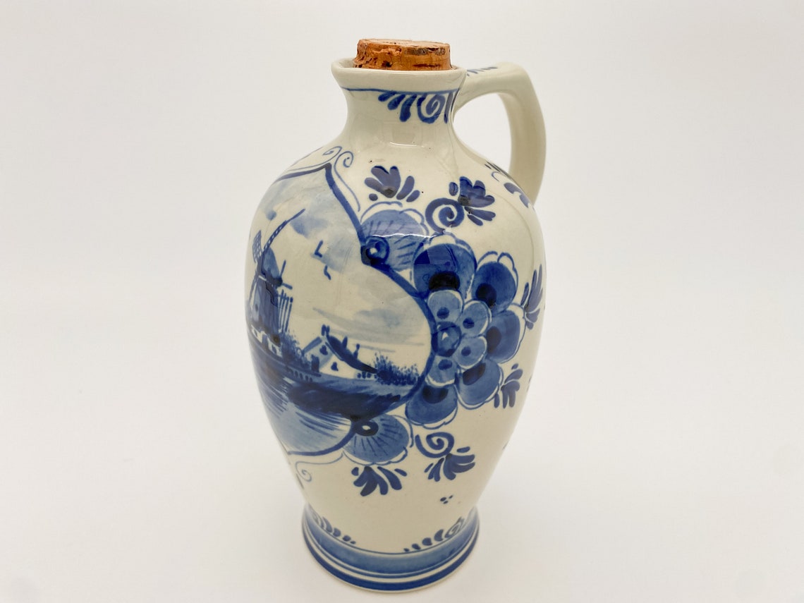 Vintage Delft Blue Decanter Delft Blue Jar Erven Lucas Bols - Etsy