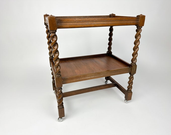 Vintage Tea Trolly, Barley Twist Table, English Tea Table, Solid Wood ...