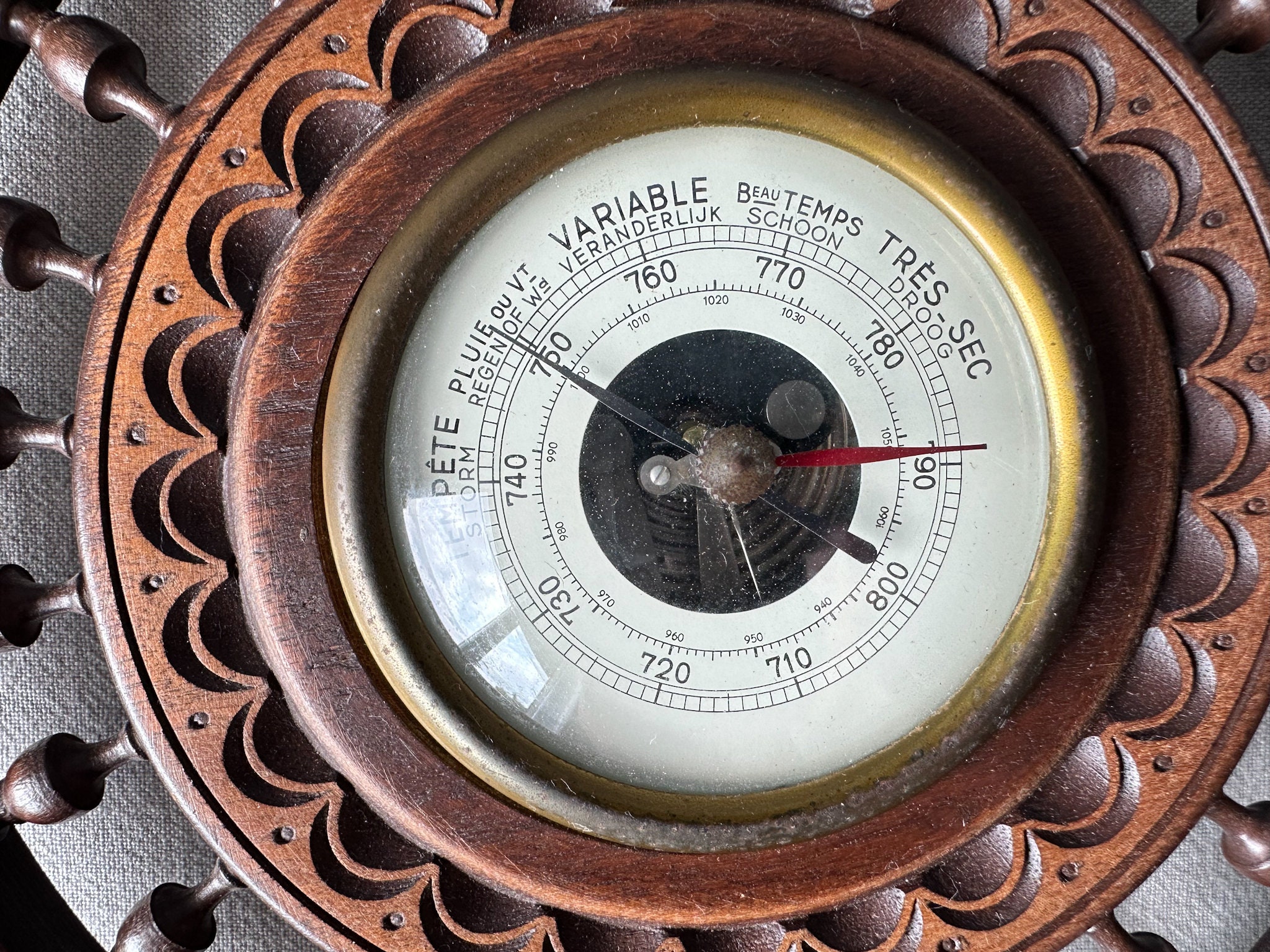 Vintage Wood Barometer Vintage Weather Station Wall - Etsy
