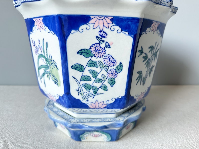Vintage Oriental Cache Pot Chinoiserie Jardiniere Chinese - Etsy