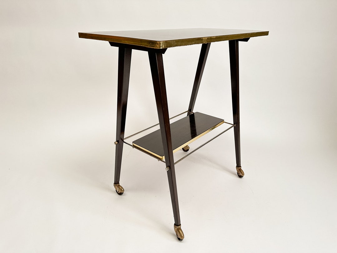 Vintage Formica Side Table on Wheels, Tv/music Table, Midcentury Modern ...