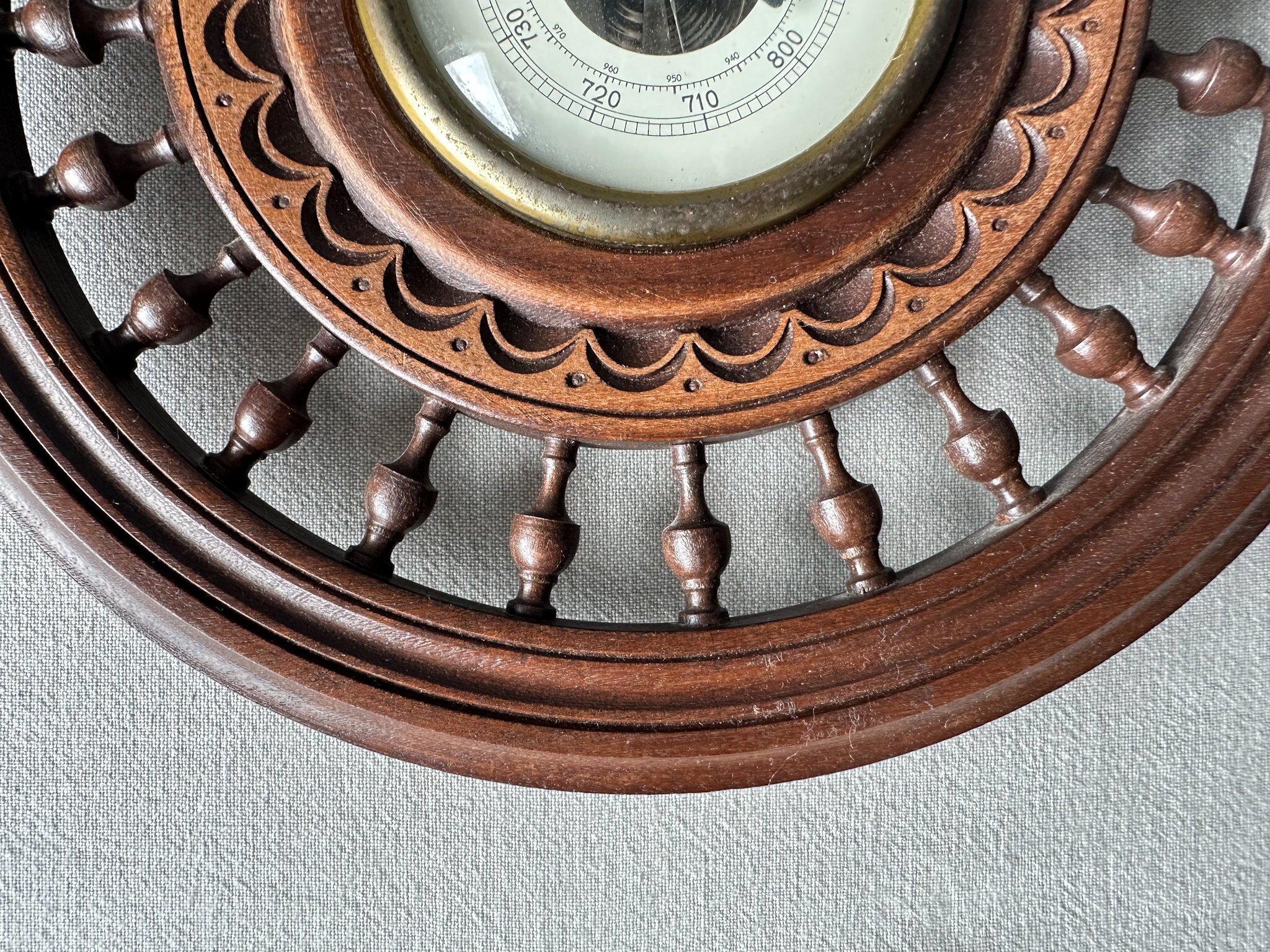 Vintage Wood Barometer Vintage Weather Station Wall - Etsy