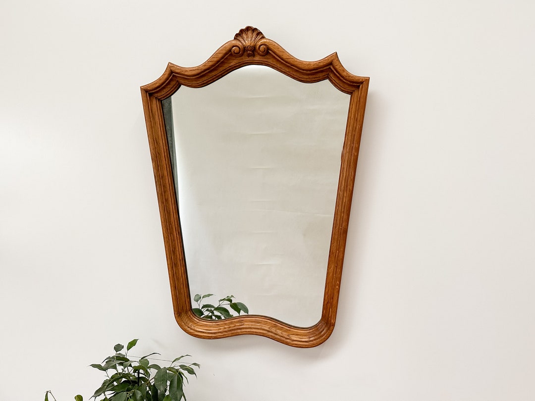 Vintage Carved Wood Framed Mirror - Etsy