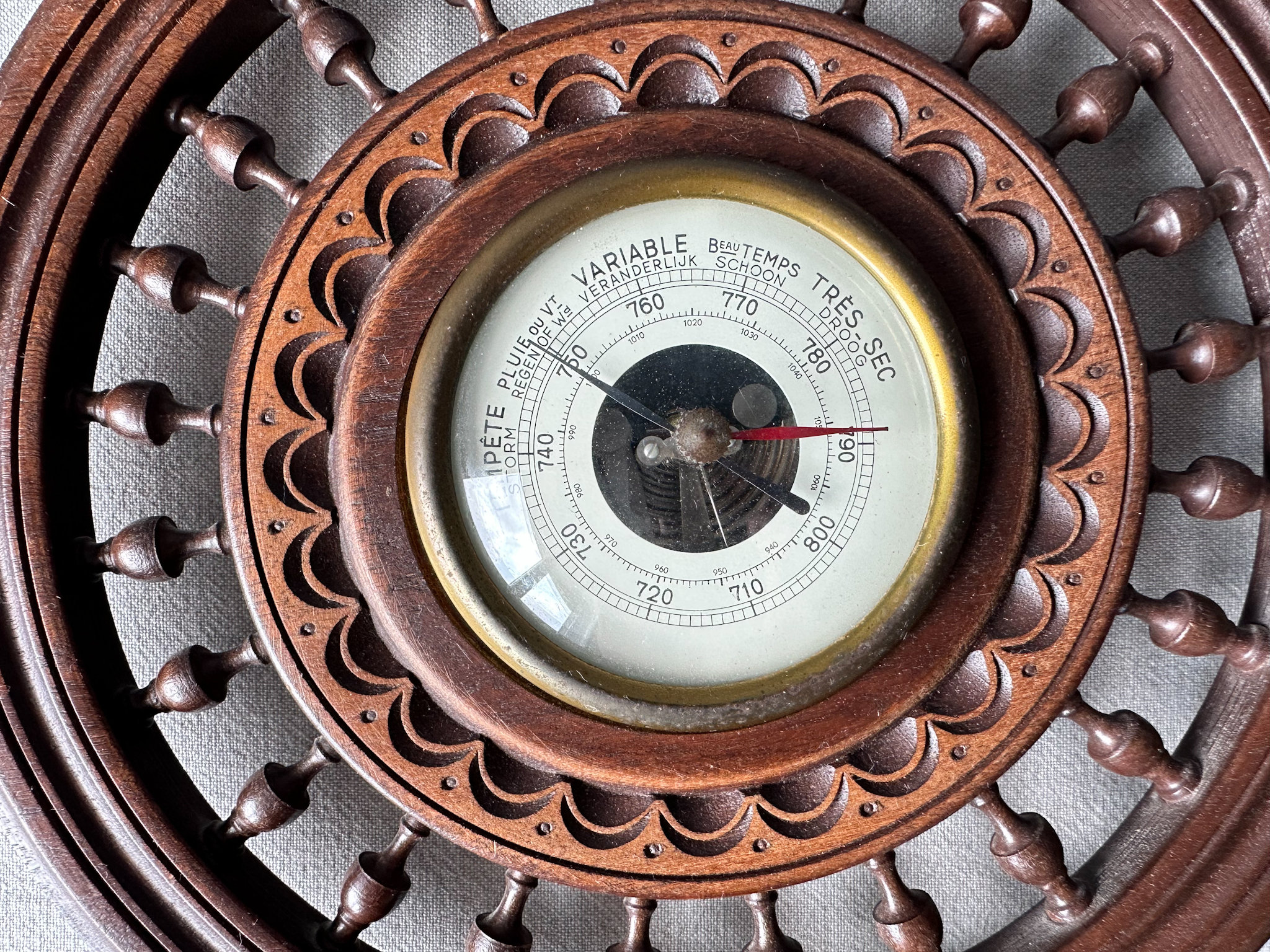 Vintage Wood Barometer Vintage Weather Station Wall - Etsy