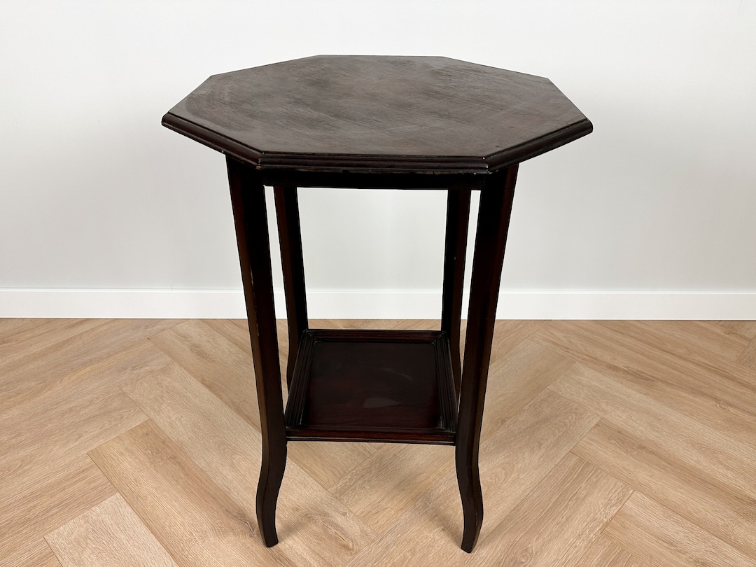Vintage Wooden Octagonal Side Table | Plant Stand - Etsy