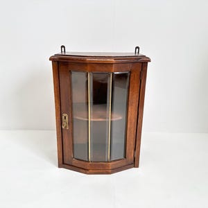 Vintage Dutch Wall Hanging Display Cabinet With Beveled Glass, Wall ...