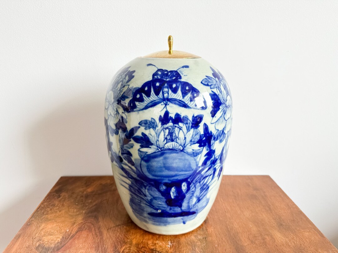 Antique Chinese Lidded Jar, 19th Century Chinese Pot With Lid, 12.5 ...