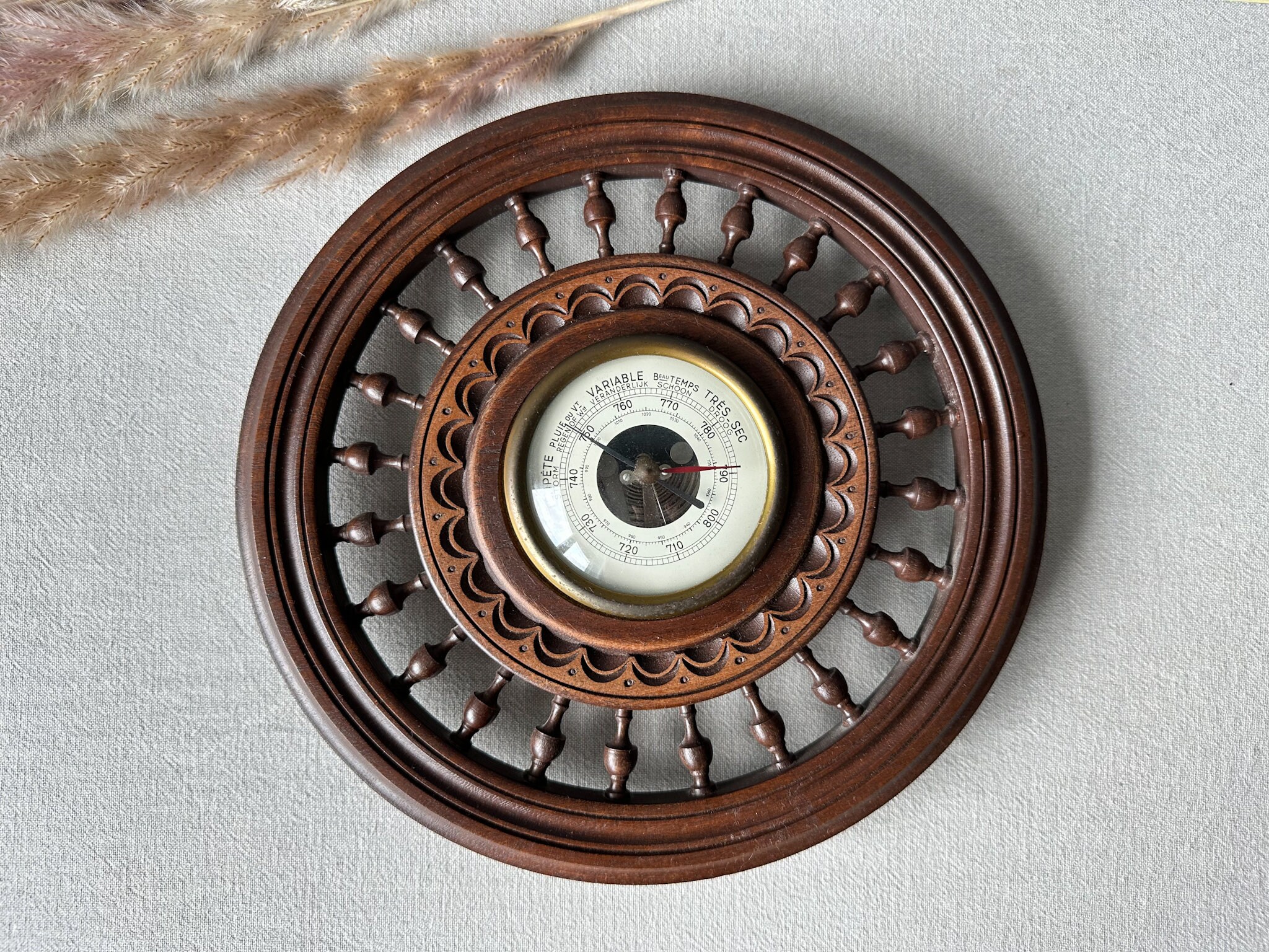 Vintage Wood Barometer Vintage Weather Station Wall - Etsy