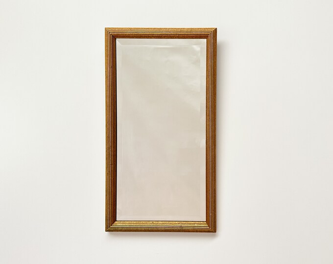 Vintage Framed Rectangle Mirror With Beveled Glass | Gilded Frame ...