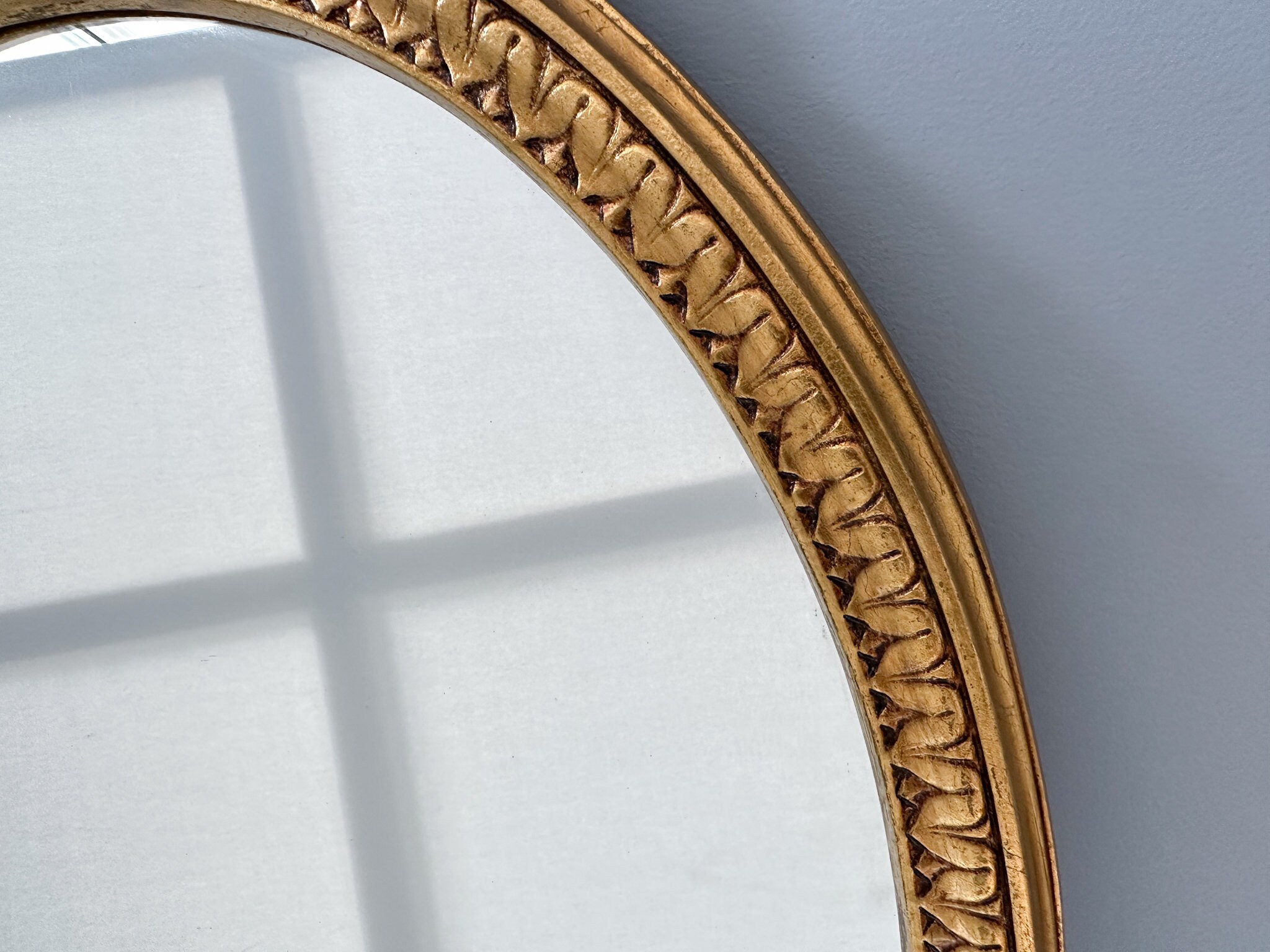 Vintage Carved Wood Framed Mirror Vintage Oval Framed Mirror - Etsy
