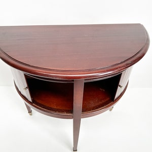 Vintage Half Moon Table With Roller Shutter, Roller Doors Table, Side ...