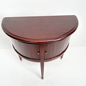 Vintage Half Moon Table With Roller Shutter, Roller Doors Table, Side ...