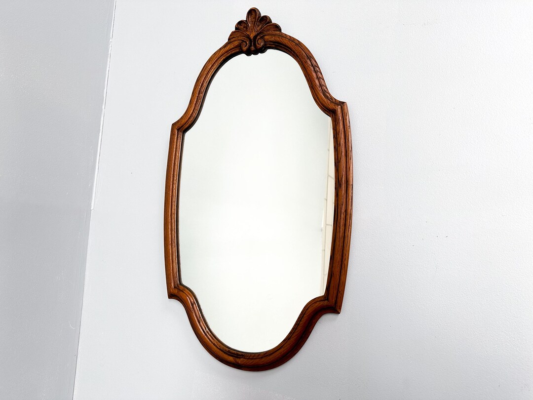 Vintage Carved Wood Framed Mirror - Etsy