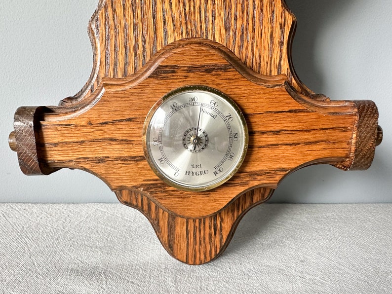 Vintage Wooden Barometer With Thermometer Vintage Weather - Etsy