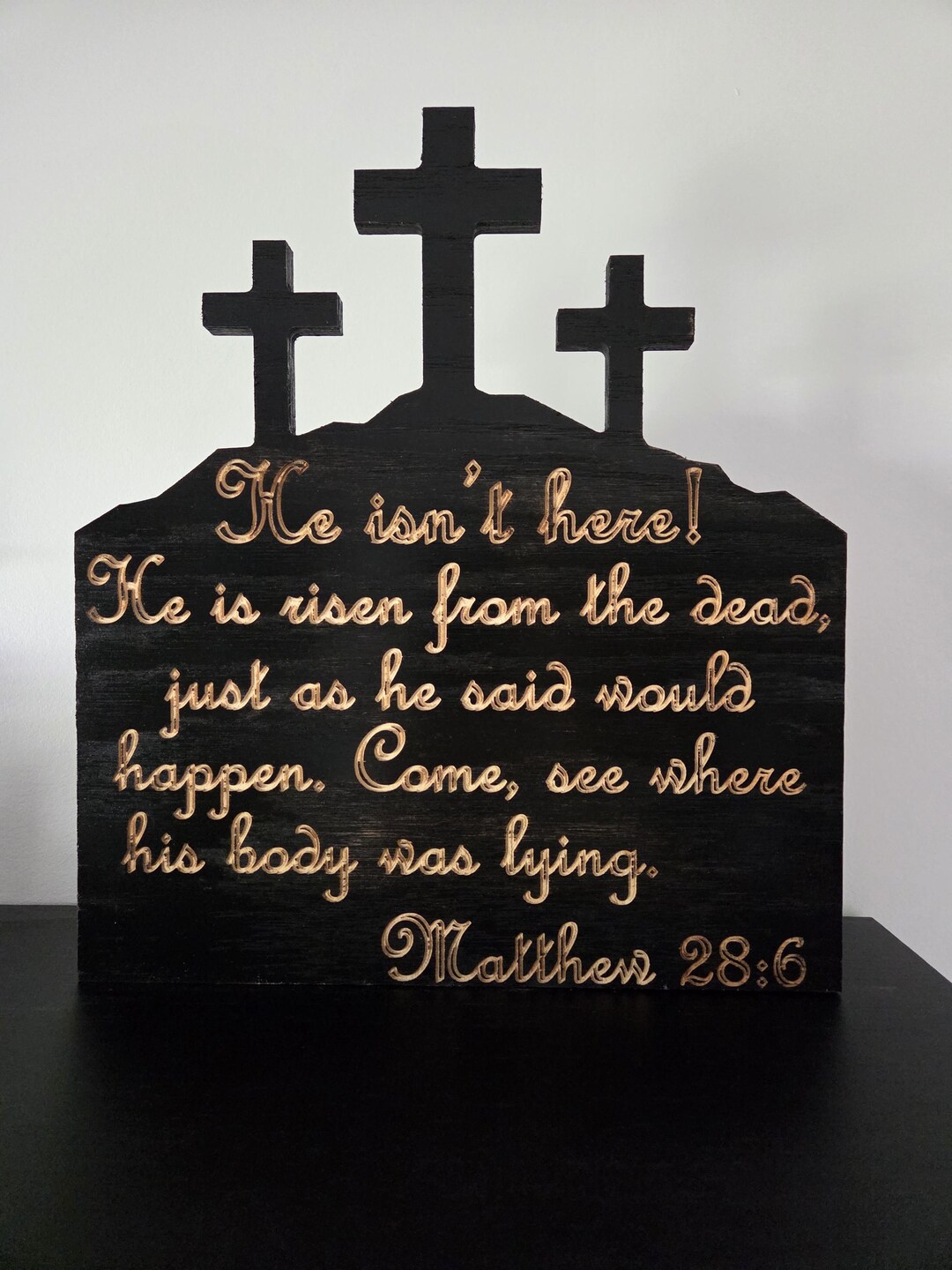 3 Crosses With Scripture (mattew 28:6) - Etsy