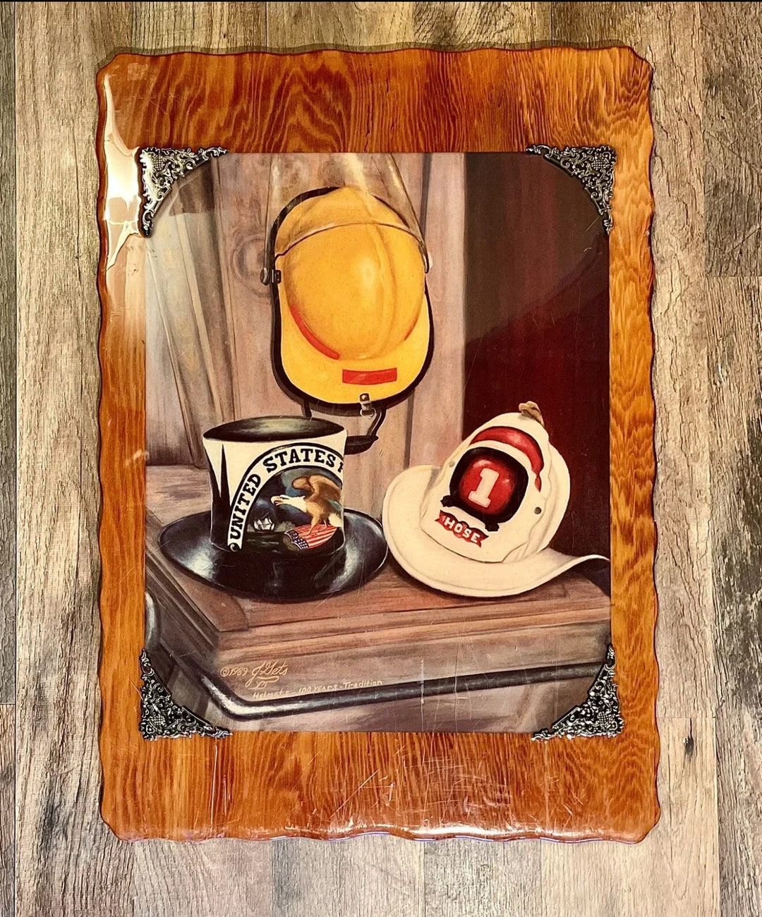 80s Firefighter Helmets 100 Year Tradition Wall Art Firefighter Pride ...