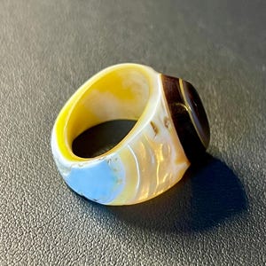 Antique Iridescent Celluloid Prison Ring - Etsy