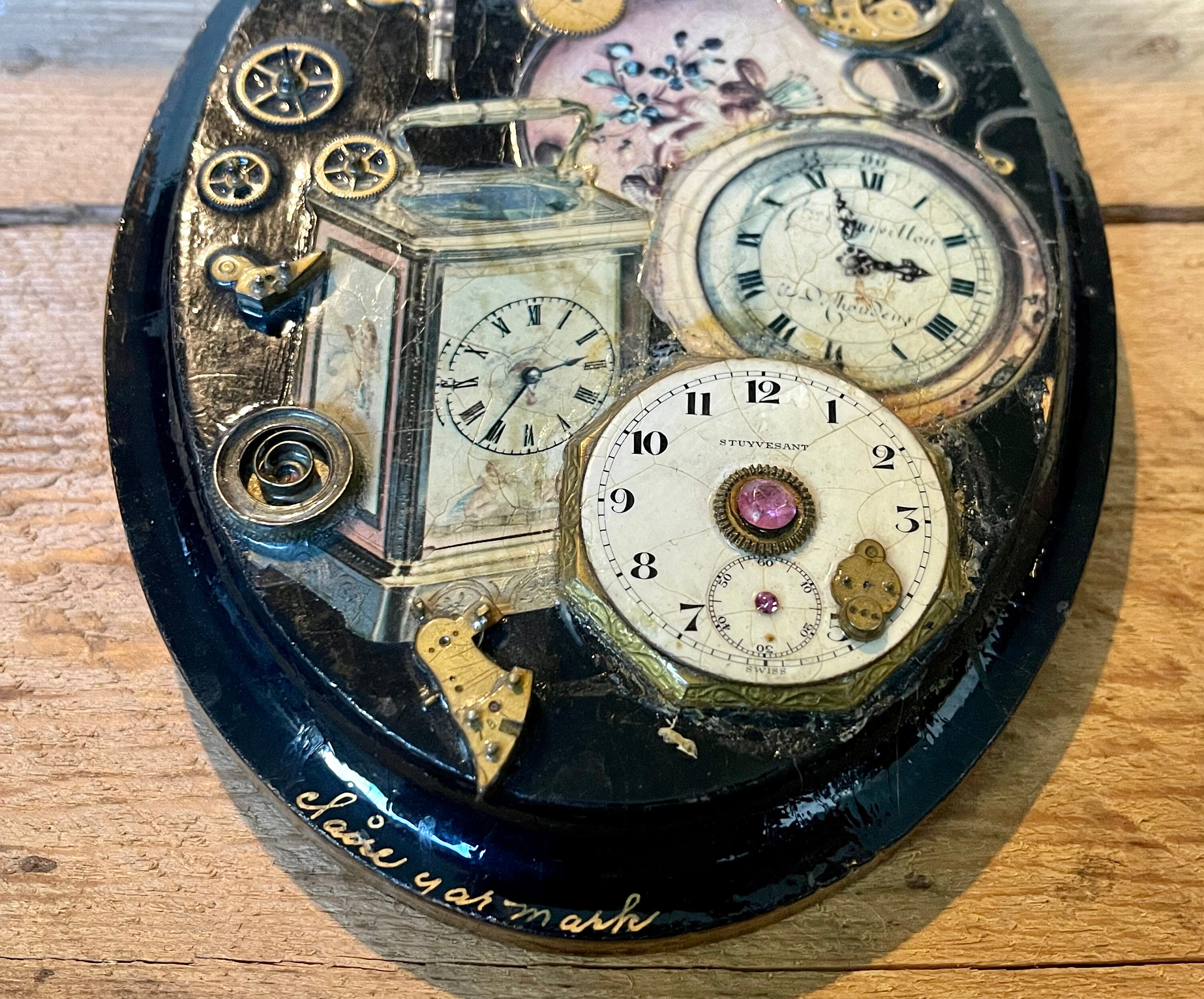 Signed Clock Themed Victorian Decoupage / Steampunk Art - Etsy