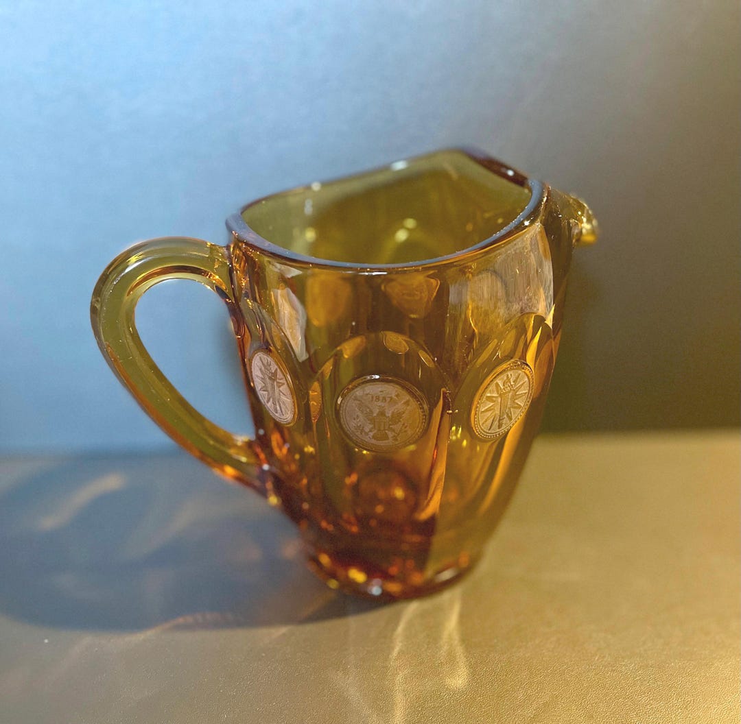 Fostoria Coin Glass Pitcher • Collectible Depression Glass - Etsy