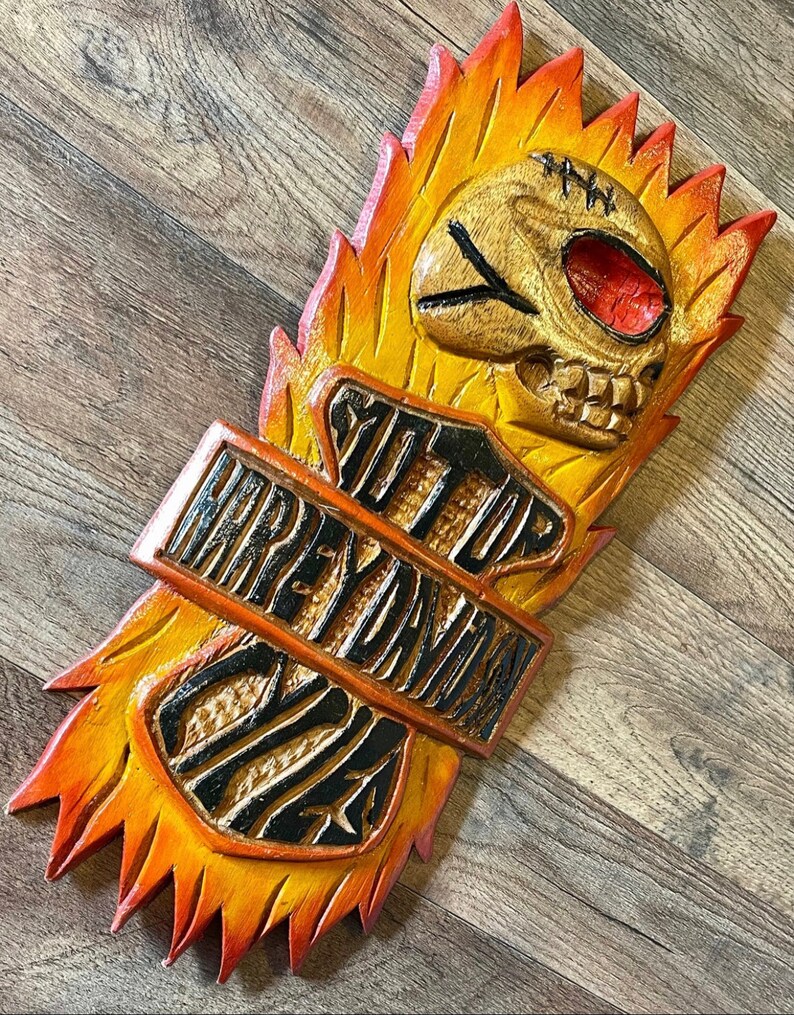 Vintage Harley Davidson Tiki Decor - Etsy