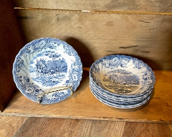 Vintage Johnson Brothers Coaching Scene 10 Plate - Etsy