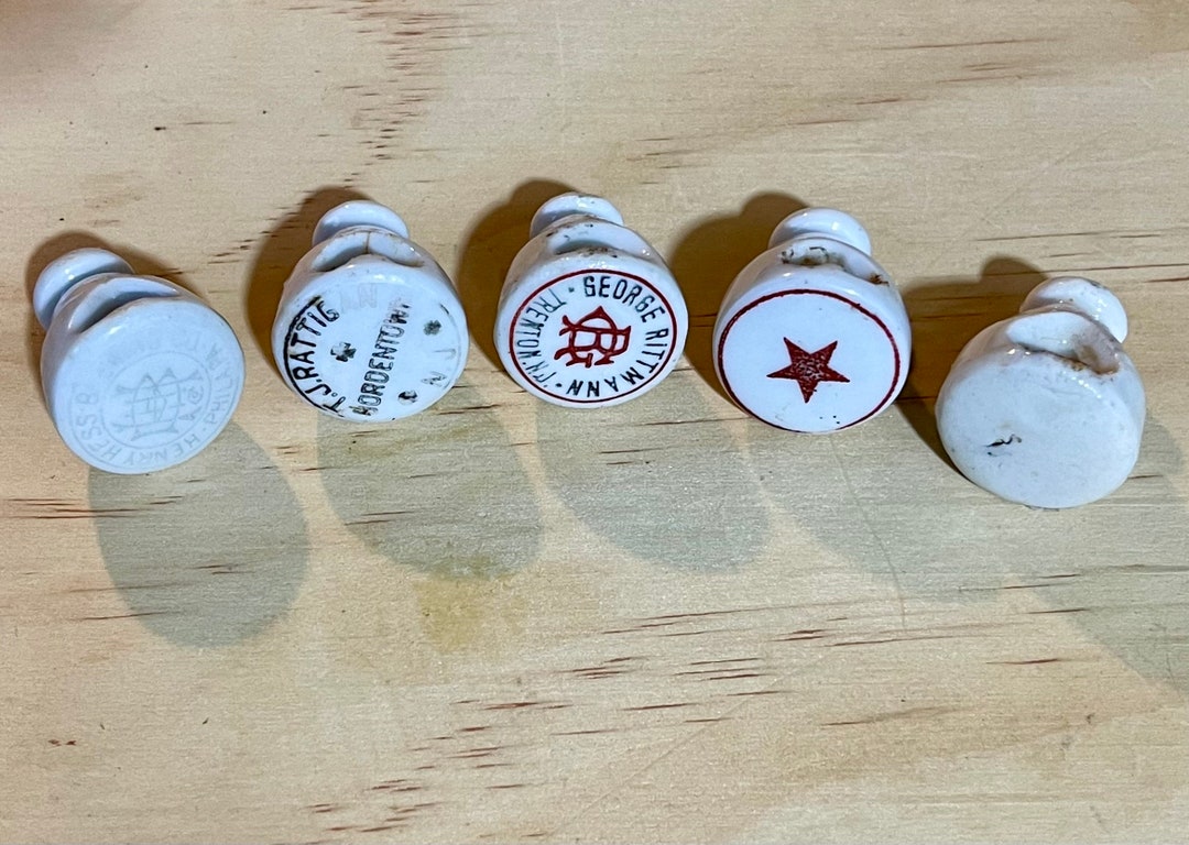 Antique Porcelain Beer Bottle Stoppers(5) - Etsy