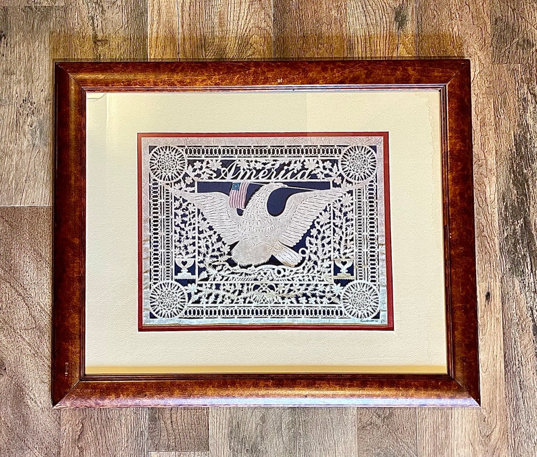 Vintage Framed Scherenschnitte America Scissor Art - Etsy