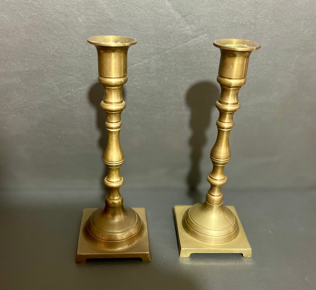 Antique Victorian England Brass Candlestick Holders - Etsy