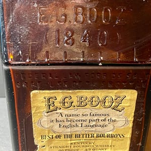 EG Booz Tennessee Whiskey Collectible Amber Glass Bottle - Etsy