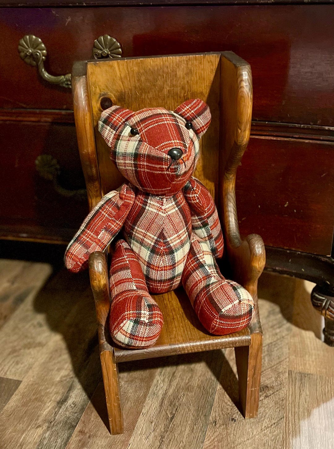 Christmas Plaid Teddy Bear - Etsy