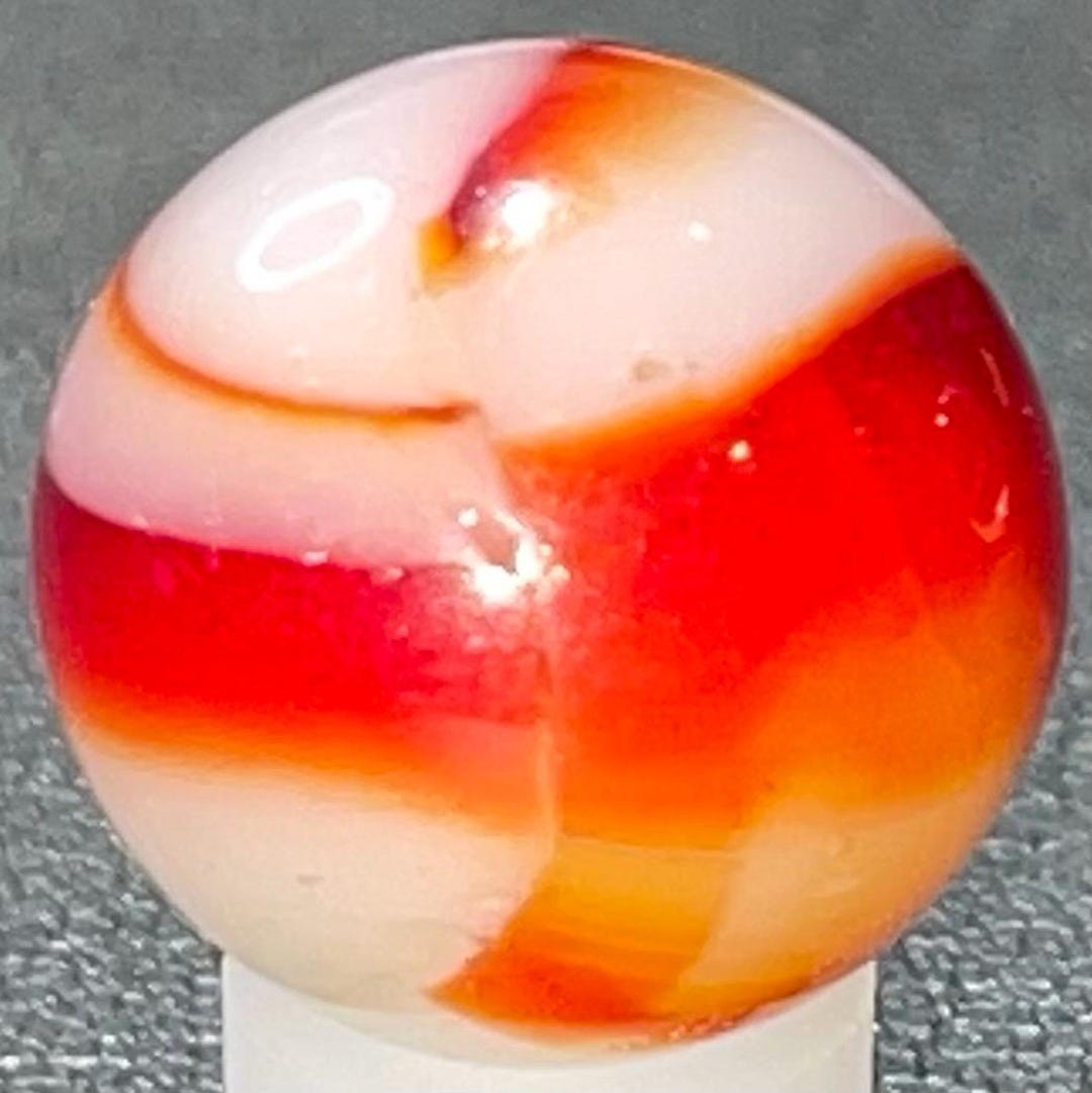 Vintage Peltier Bloodie Marble • UV+ Collectors Machine Made Glass Toy ...