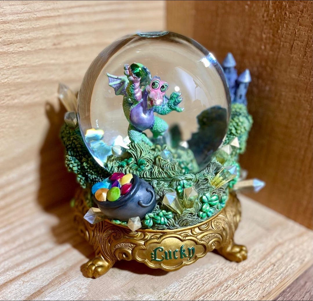 Franklin Mint Lucky Mood Dragon Snow Globe - Etsy