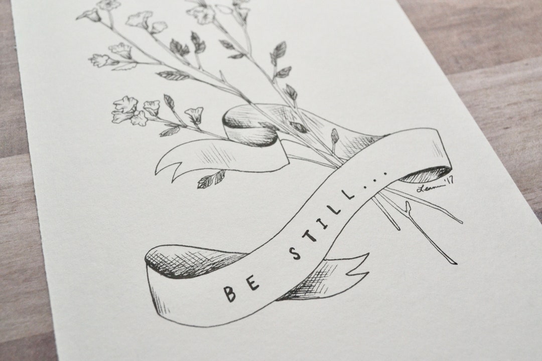 Be Still... - 6" X 9" Original Ink Drawing (one of a Kind) Black India ...