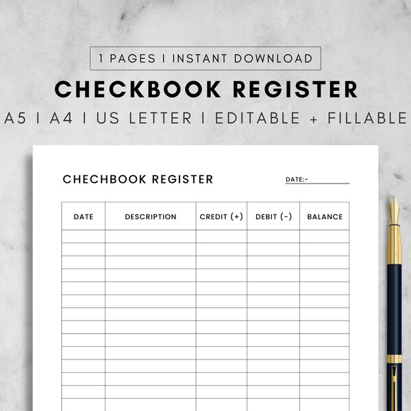 Checkbook Register - Etsy
