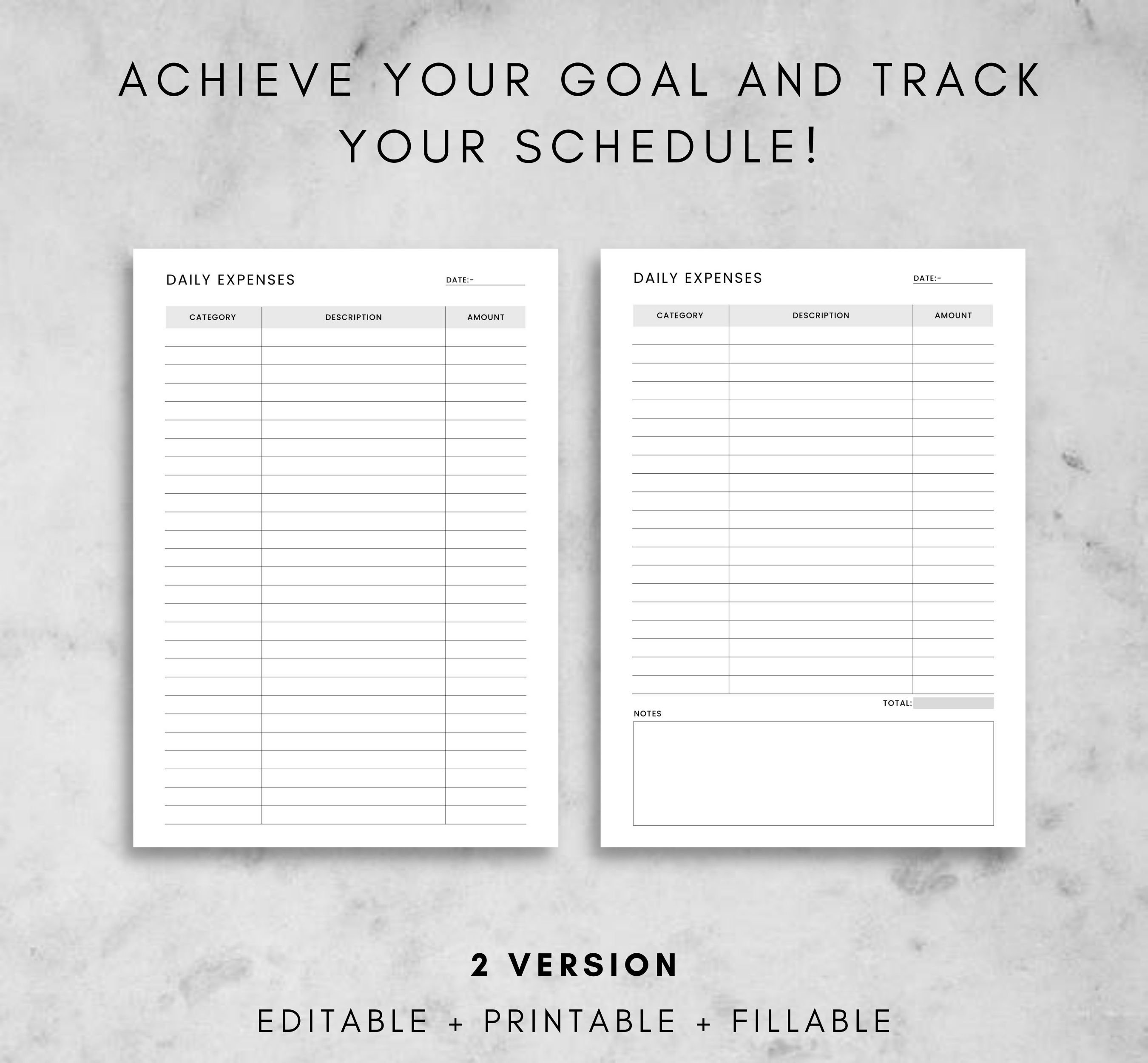 Daily Expenses Tracker Printable Spending Tracker Budget - Etsy