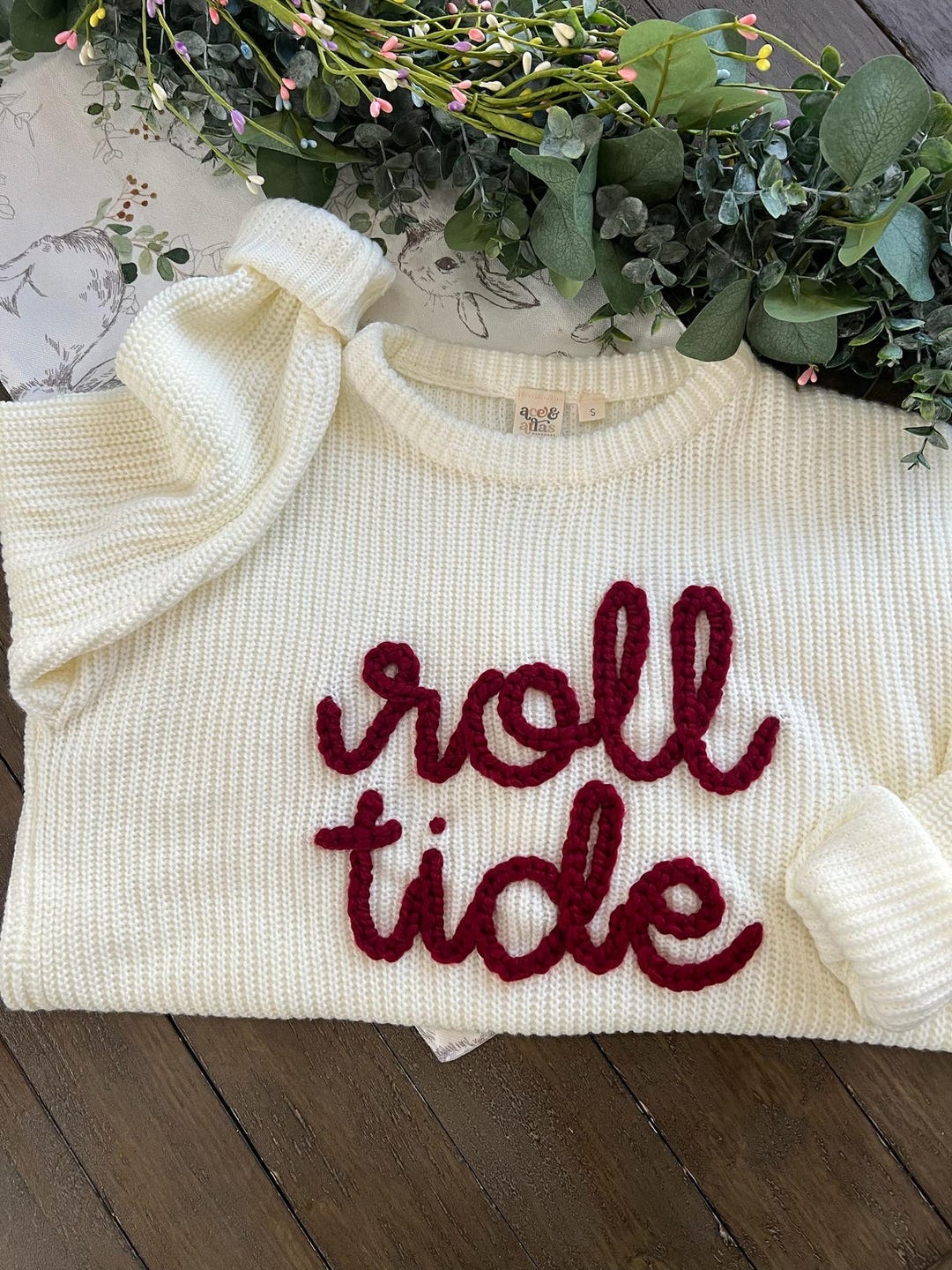 Adult Hand Embroidered Knit Sweater, Custom Sweater, Personalized Women ...