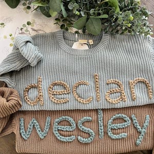 DIY Kids Hand Embroidered Name Sweater Kit, Learn to Embroider, DIY ...
